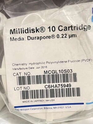 SEALED Millipore 10 Cartridge Media: Durapore 0.22um MCGL10S03 (2F) | eBay