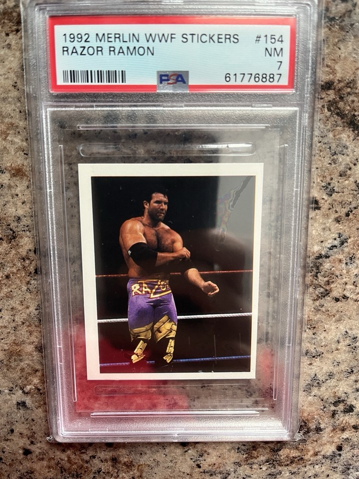1992 WWF WWE Merlin Stickers Razor Ramon Rookie RC PSA 7 Scott Hall | eBay