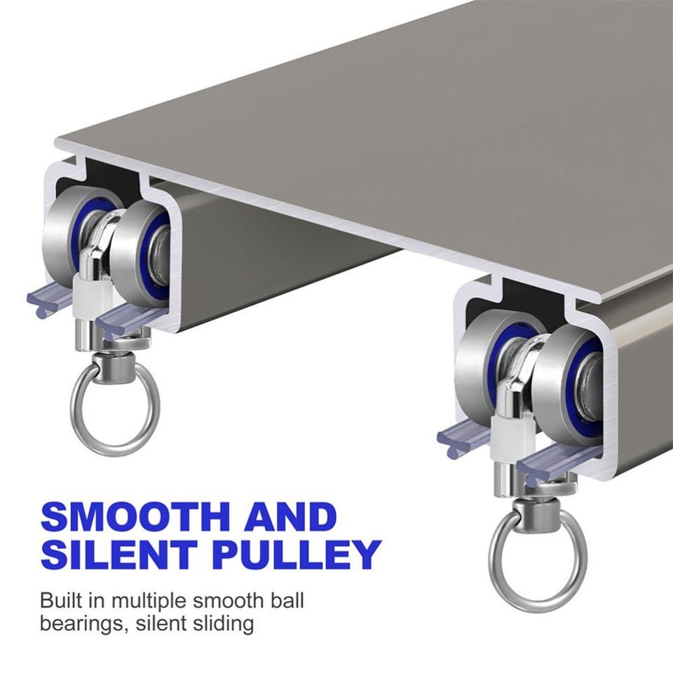 16pcs Curtain Track Rollers Drapery Rail Gliders with Hooks for Shower ...