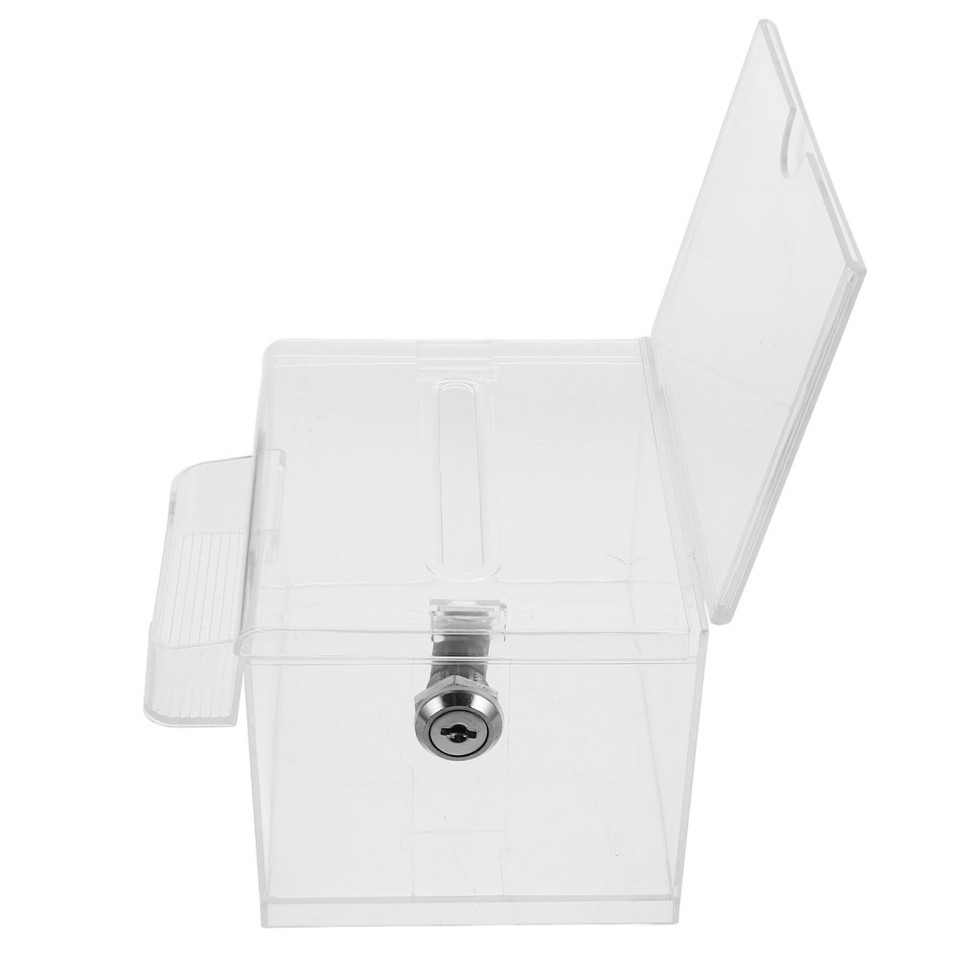 Clear Acrylic Donation Box with Lock Transparent Suggestion Box for ...