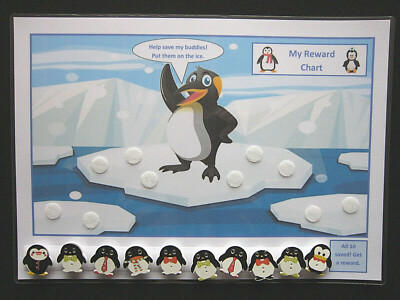 REWARD MOTIVATIONAL PENGUIN CHART - ADHD Autism SEN PECS Visual ...