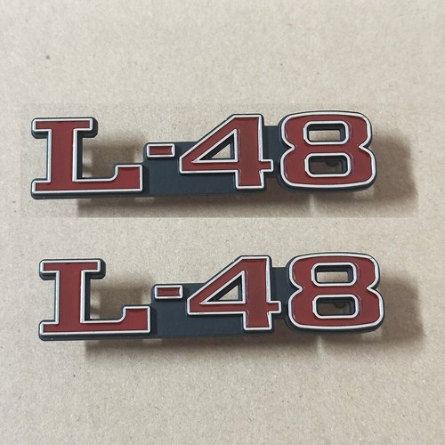 2Pc Red 1973-79 Hood L-48 L48 Emblems Badges | eBay