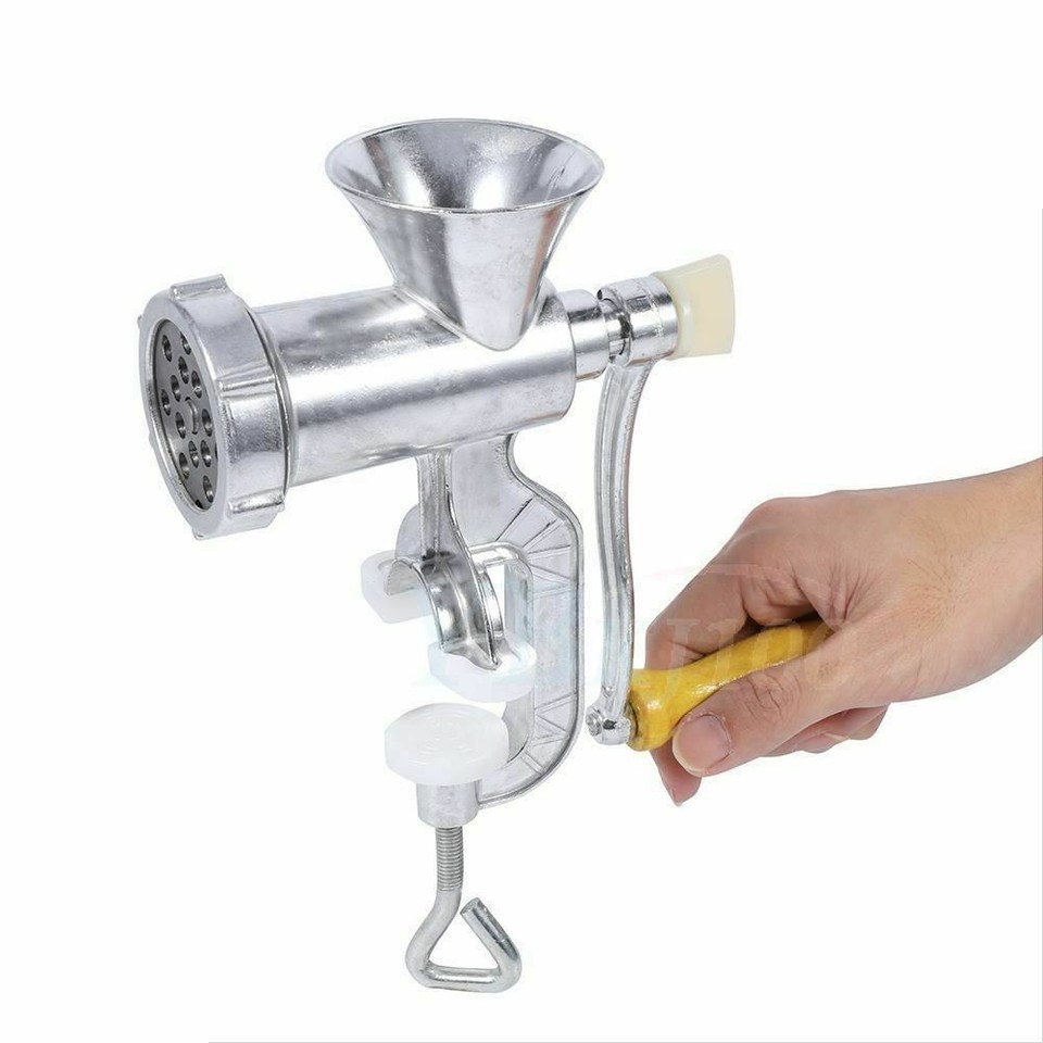 MANUAL HAND OPERATED MEAT MINCER PROCESSOR SAUSAGE BURGER ALUMINIUM ...