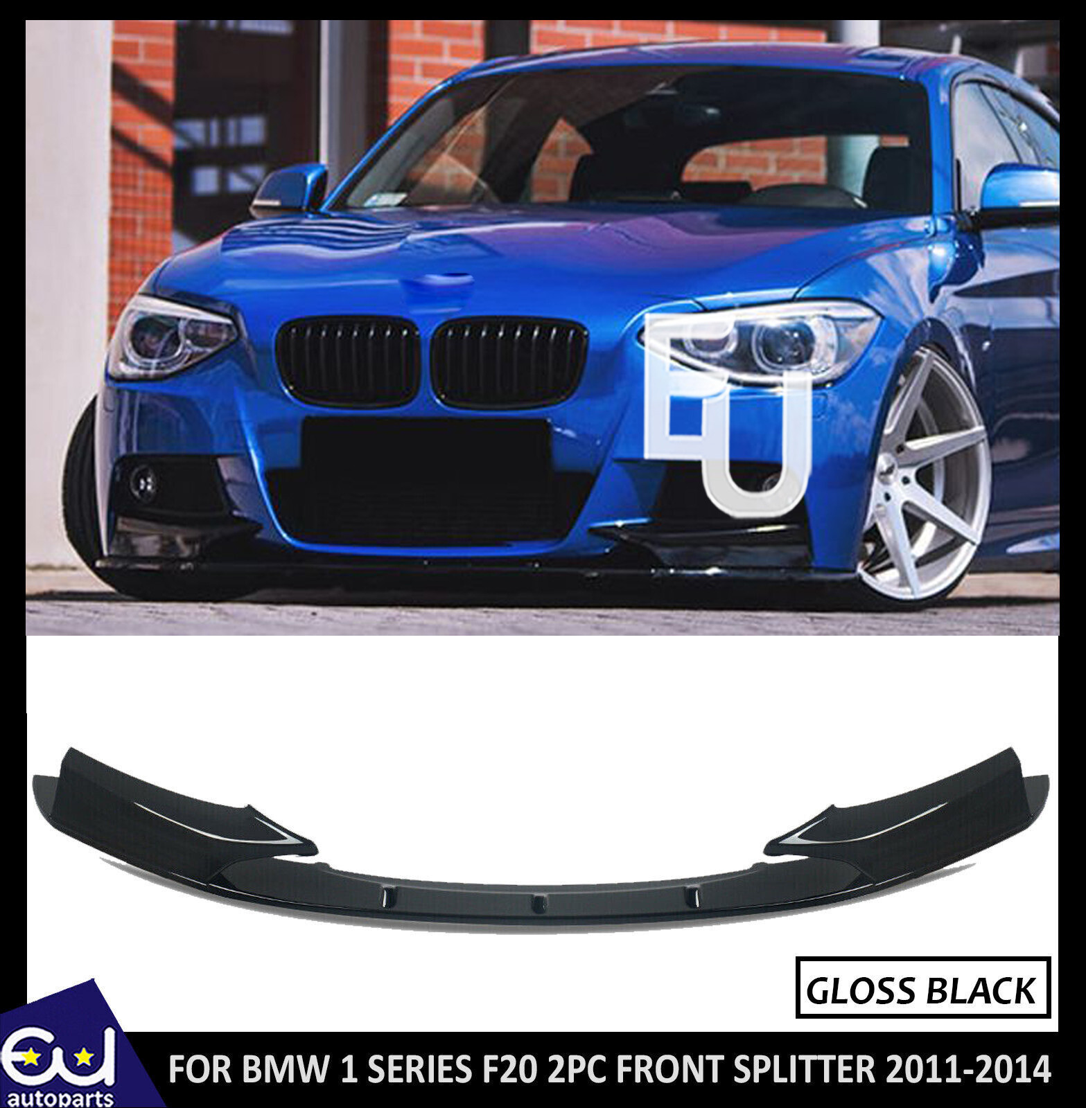 FOR BMW 1 SERIES F20 F21 2PC FRONT SPLITTER LIP M PERFORMANCE PRE-LCI ...