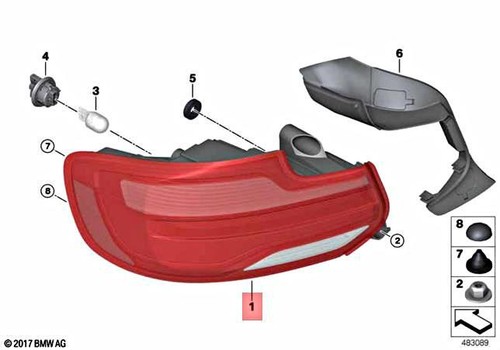 Genuine BMW F22 F22N F23 F23N F87 F87N Rear Light Led Left OEM ...