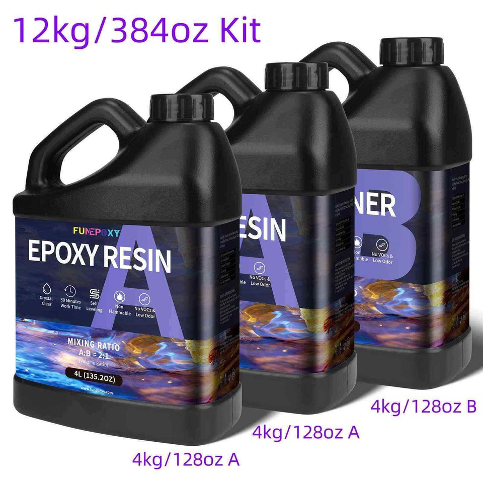 DEEP POUR 2"-4" Clear Epoxy Resin - 24oz/48oz/96oz /192oz/3 Gallons 2:1 ...