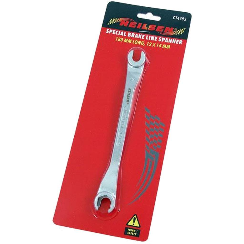 Neilsen Flare Nut Wrench Open-Ended Brake Line Pipe Spanner 12mm 14mm ...