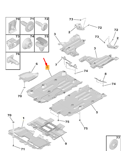 PEUGEOT 208 MK1 A9 Right Side Underbody Cover 9805062180 New Genuine ...