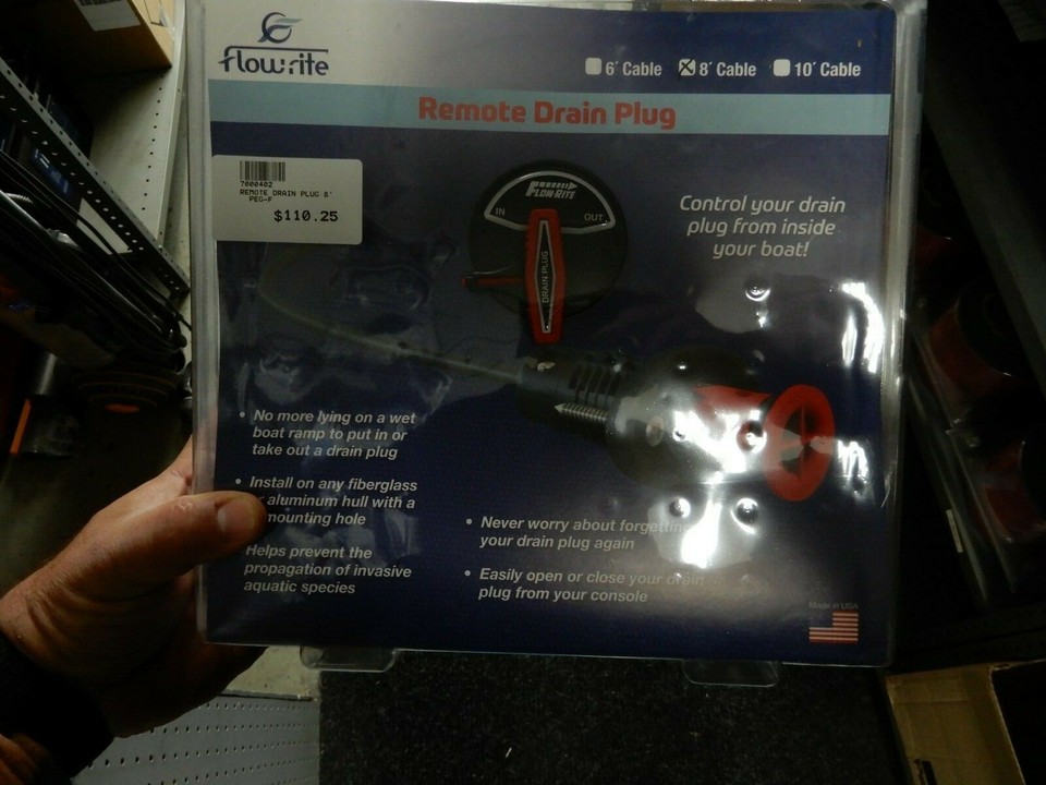 Flow-Rite Remote Drain Plug 8 foot cable USED ON SKEETER VEXUS RANGER ...