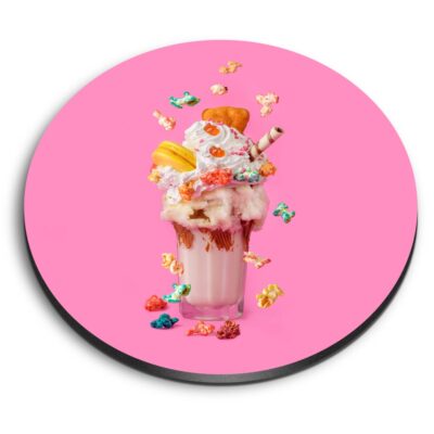1x Round Fridge MDF Magnet Cool Milkshake Popcorn Sweets Cafe #63065 ...