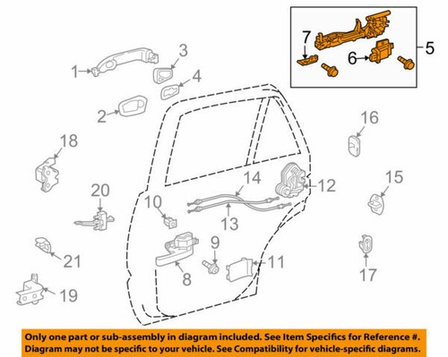 69204-60060 Toyota Frame sub-assy, rear door outside handle, lh ...
