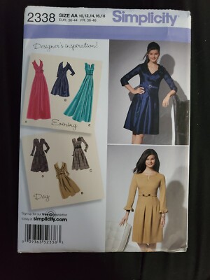 Simplicity 2338 Misses Women's Dress Size AA 10-18 Uncut Sewing Pattern ...