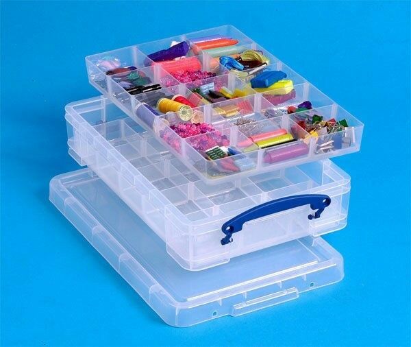 Set of 3 X Really Useful 4 Litre Storage Boxes Each With 2 Hobby ...