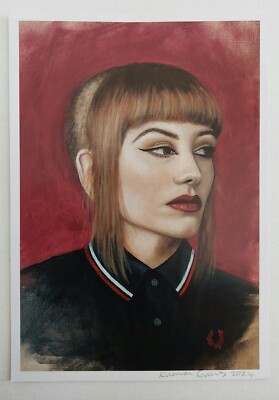 Skinhead Girl in Black - Quality A5 Digital Art Prints Signed Limited ...