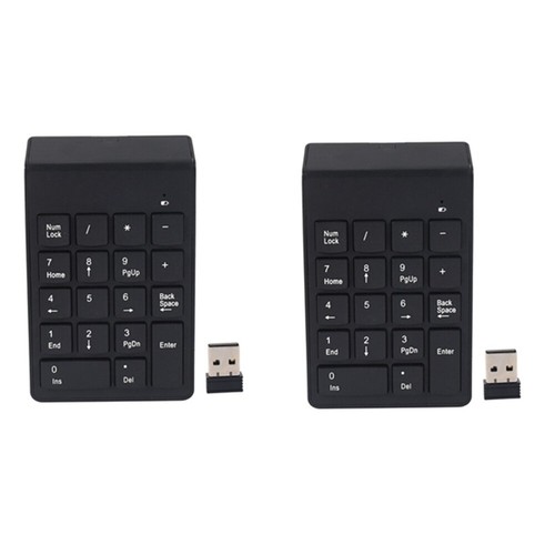 18 Keys USB Number Pad Keyboard with 2.4G USB Numeric Receiver for ...