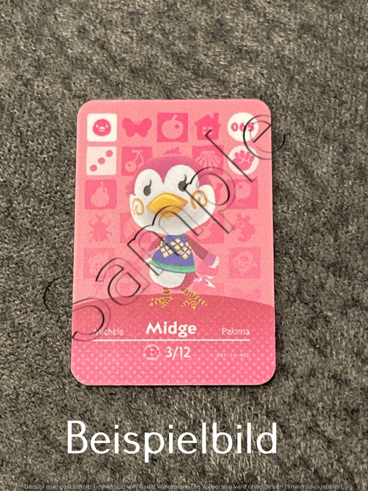 #065 Mini Amiibo Karte für Animal Crossing Midge / Anna Nintendo Switch ...