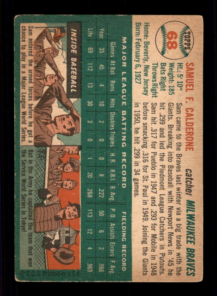 1954 Topps #68 Sammy Calderone | eBay