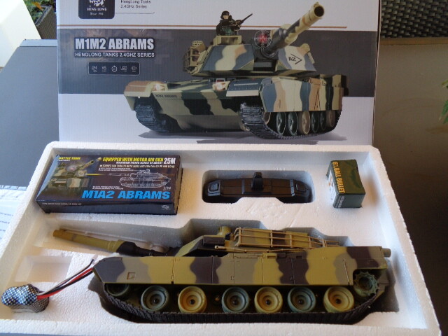 RC Panzer "U.S. Abrams M1A2 " 1:24 Mod "816" Schuss Sound + IR-Battle ...