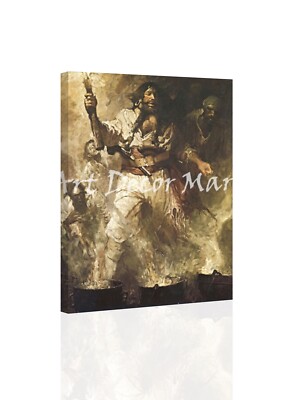 Blackbeard in Smoke and Flame - CANVAS OR PRINT WALL ART | eBay