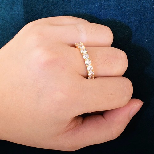 Copper Charm Gold Color Cubic Zircon Iced RINGS Women Fashion Hip Hop ...