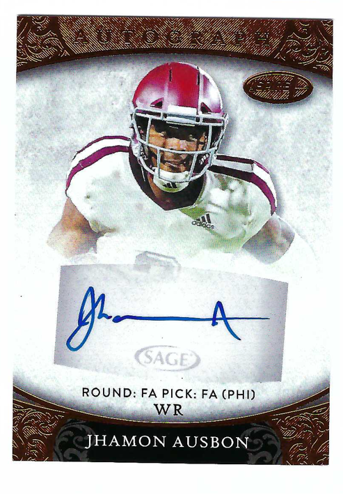 JHAMON AUSBON 2021 SAGE ASPIRE FOOTBALL ROOKIE AUTO - BRONZE PARALLEL ...