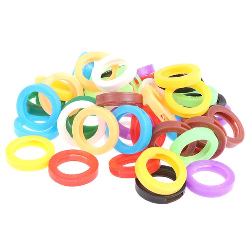 50Pcs Hollow Multi Color Rubber Soft Keys Locks Cap Topper Keyring ...