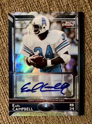Earl Campbell 2015 Topps Chrome Photo Variation SSP #38 5/5 Auto RARE ...