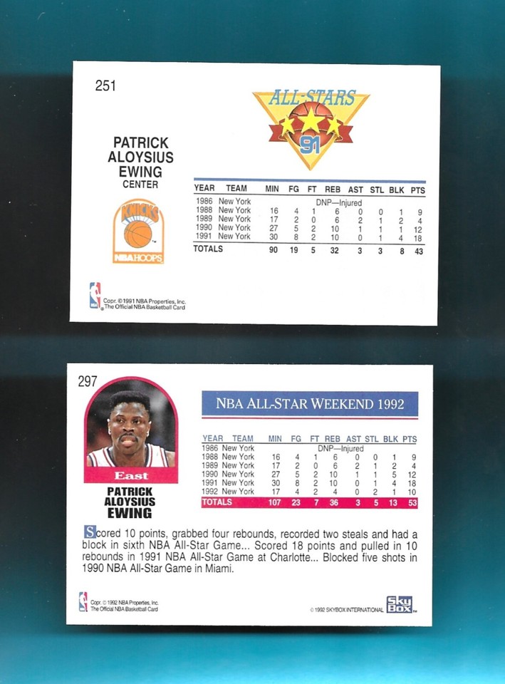 BOTH! PATRICK EWING-ORLANDO MAGIC! 1992-93 Skybox HOOPS EXCEPTIONAL! | eBay