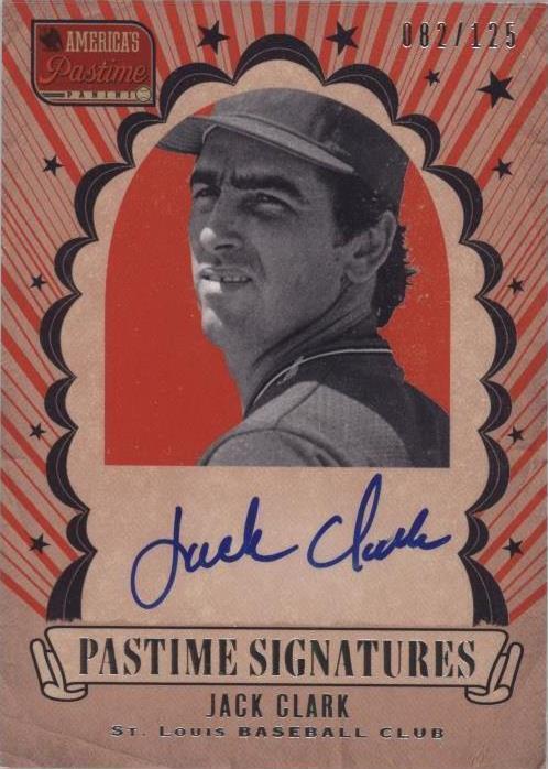 2013 Panini America's Pastime - Pastime Signatures Jack Clark #JC /125 ...