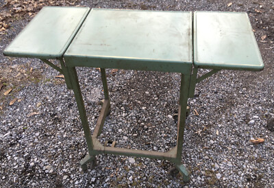 Vintage Tiffany Metal Typewriter Stand drop leaf table cart | eBay