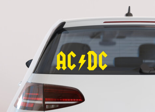 AC/DC Car Decal Vinyl Band Logo Bumper Glossy Sticker Hard Rock Heavy ...