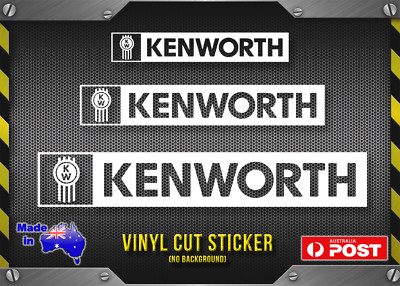 KENWORTH x 3 Truck Vinyl CUT Sticker Decal WHITE 220/300/400mm Bullbar ...