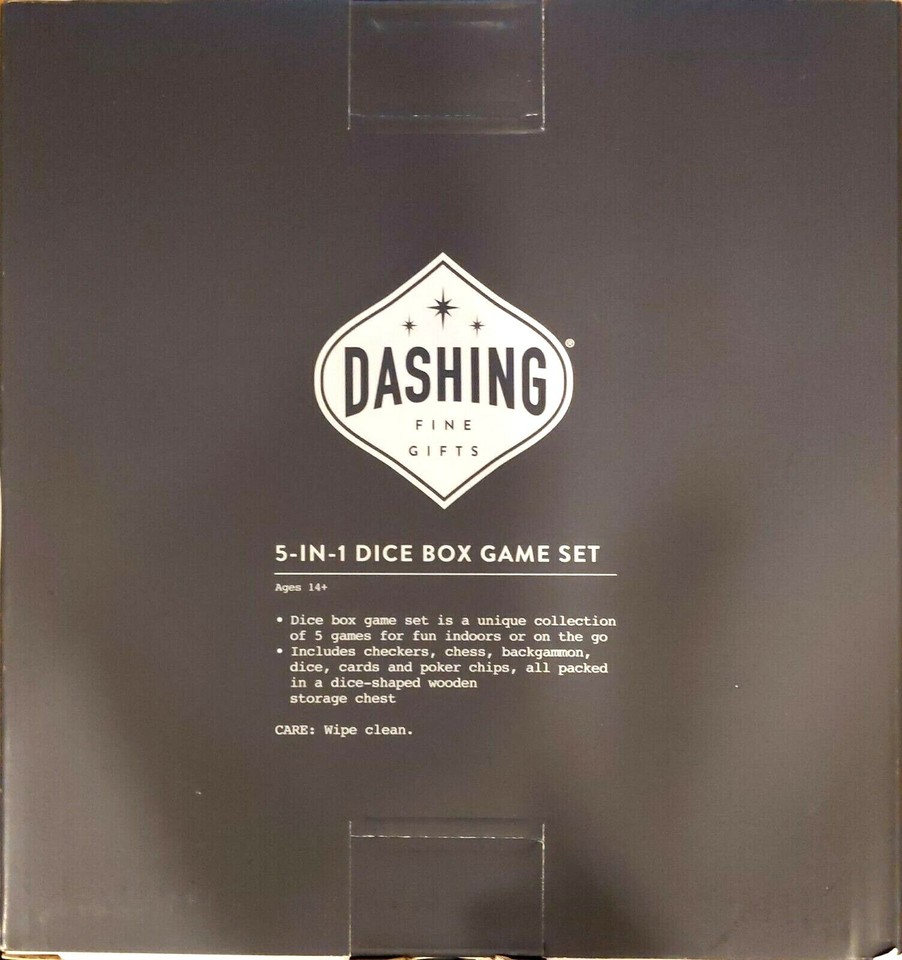 New Dashing 5 in 1 Wooden Box Game Gift Set Chess Checkers Backgammon ...