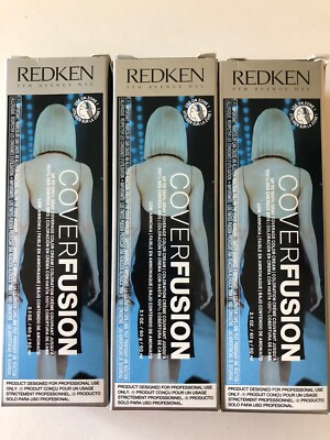 THREE TUBES REDKEN COVER FUSION up to 100% gray coverage color cream ...