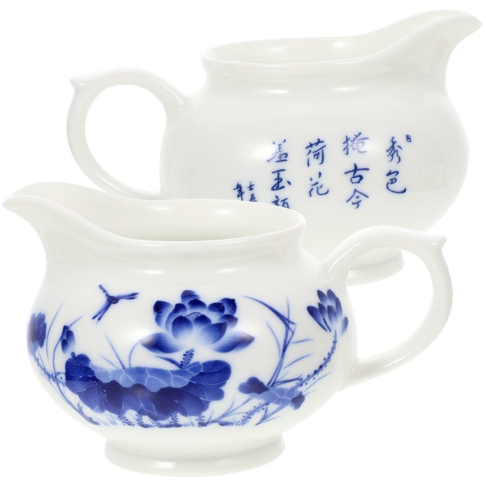 2 Pcs Sauce Container Gravy Boat Jug Blue and White Porcelain Style ...