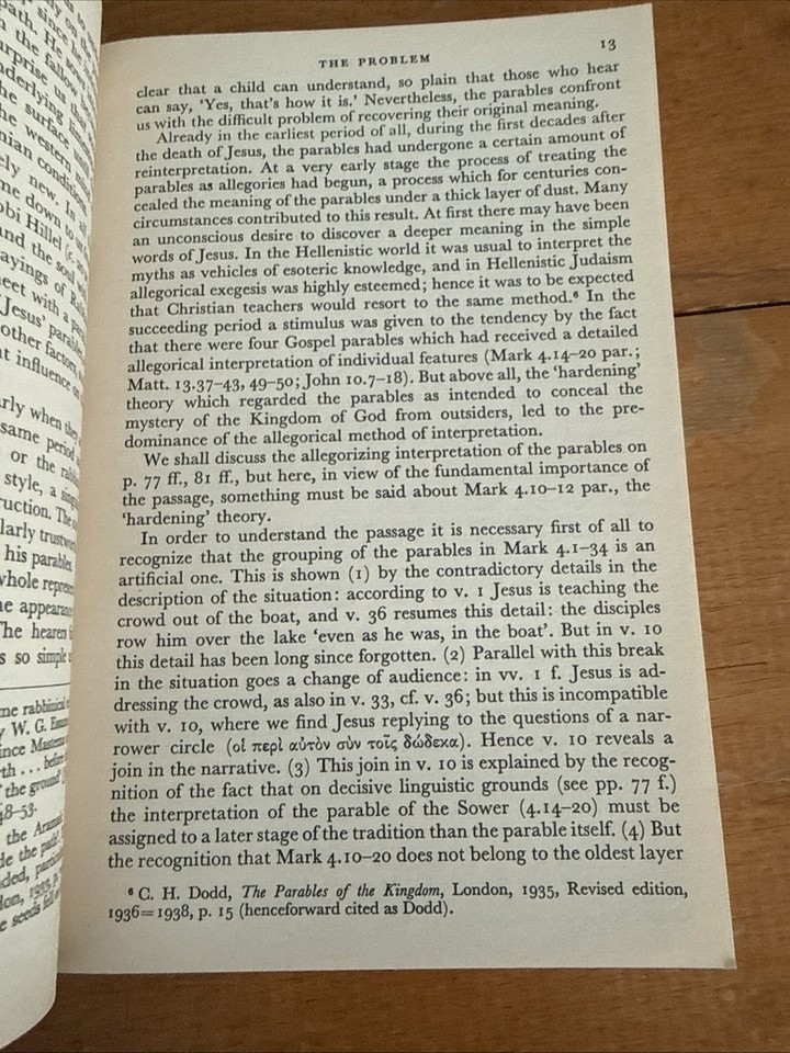 The Parables Of Jesus Joachim Jeremias PB Book 1972 2nd Edit Religious ...