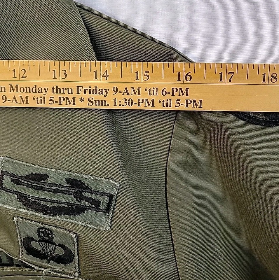 VTG Military Shirt Green OG 507 US Army Airborne/subdued Patches LG ...