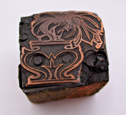 Vintage Printing Letterpress Printers Block Flower in Pot | eBay