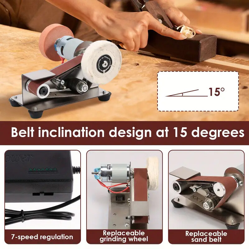 Mini Electric Belt Sander DIY Polishing Grinding Machine Cutter Edges ...