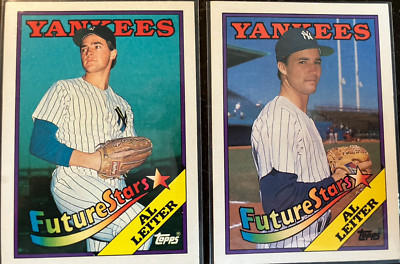 (2) 1988 Topps Al Leiter New York Yankees Rare Error / Corrected Rookie ...