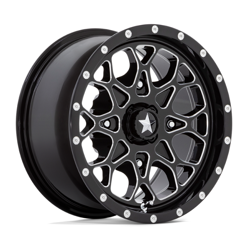 MSA Portal M45 Black Milled UTV / ATV Wheels, 16x7, 4x137, 10 mm/4+3 ...
