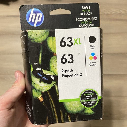 2pack HP 63XL Black Genuine Ink Cartridge Retail Box 63 XL Expired May ...