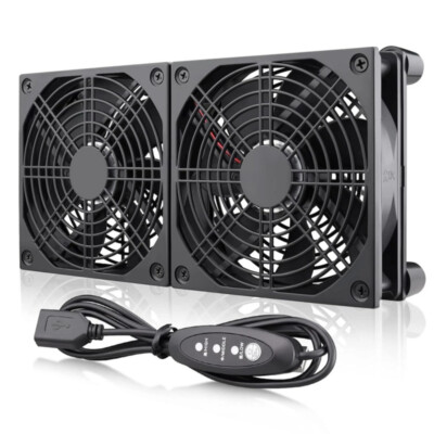 5V USB Dual PC/Router Fans (120mm) - Speed Controller, High - Speed ...