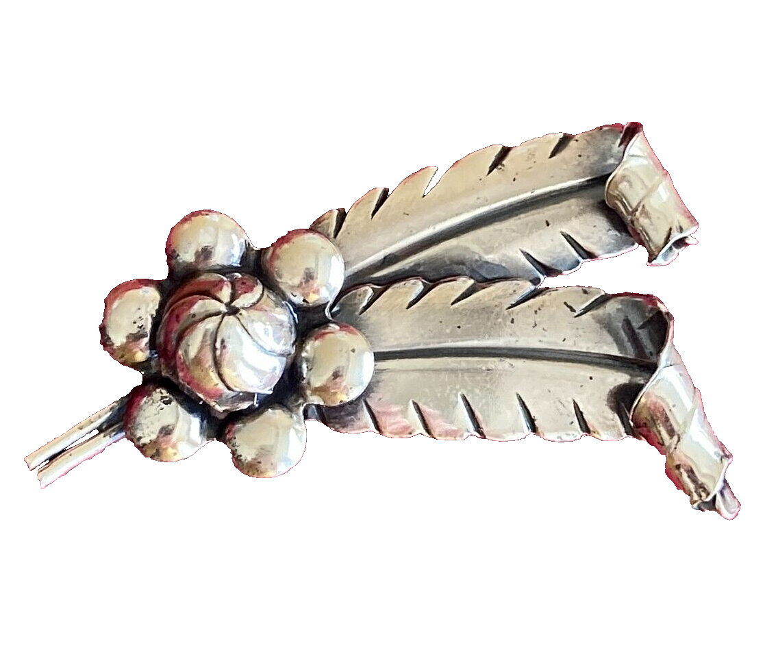 VINTAGE BROOCH Marked: STERLING by JEWELART Silver BROOCH PIN Flower 1 ...