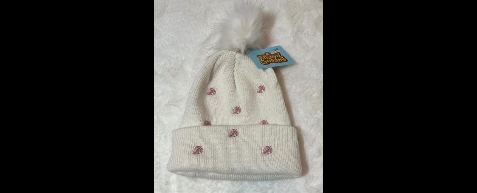 Animal Crossing - New Horizons - Pom Knit Beanie Hat - Pink Leaf ...
