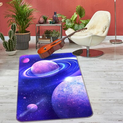 3D Purple Galaxy Planet NAO5643 Game Rug Mat Elegant Photo Carpet Mat ...
