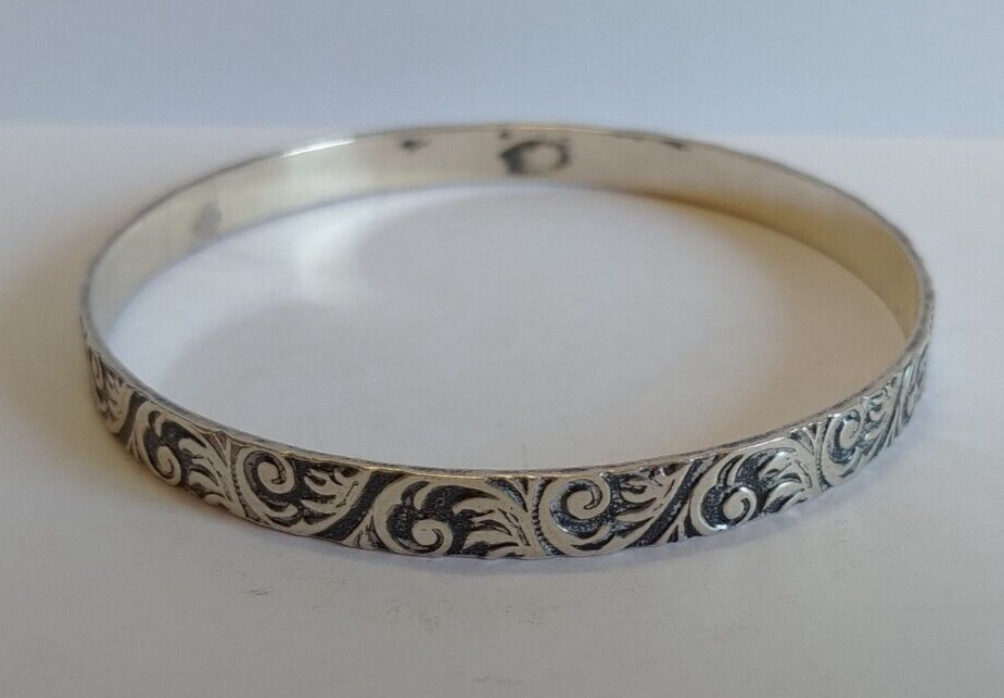 DANECRAFT VINTAGE STERLING SILVER SCROLL DESIGN BANGL… - Gem