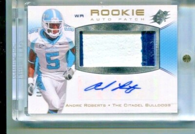 2010 SPx - ANDRE ROBERTS - Autograph 3 Color Patch Rookie - THE CITADEL ...