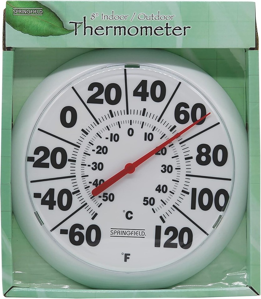 Springfield Indoor Outdoor Big and Bold Dial Thermometer, Wireless ...