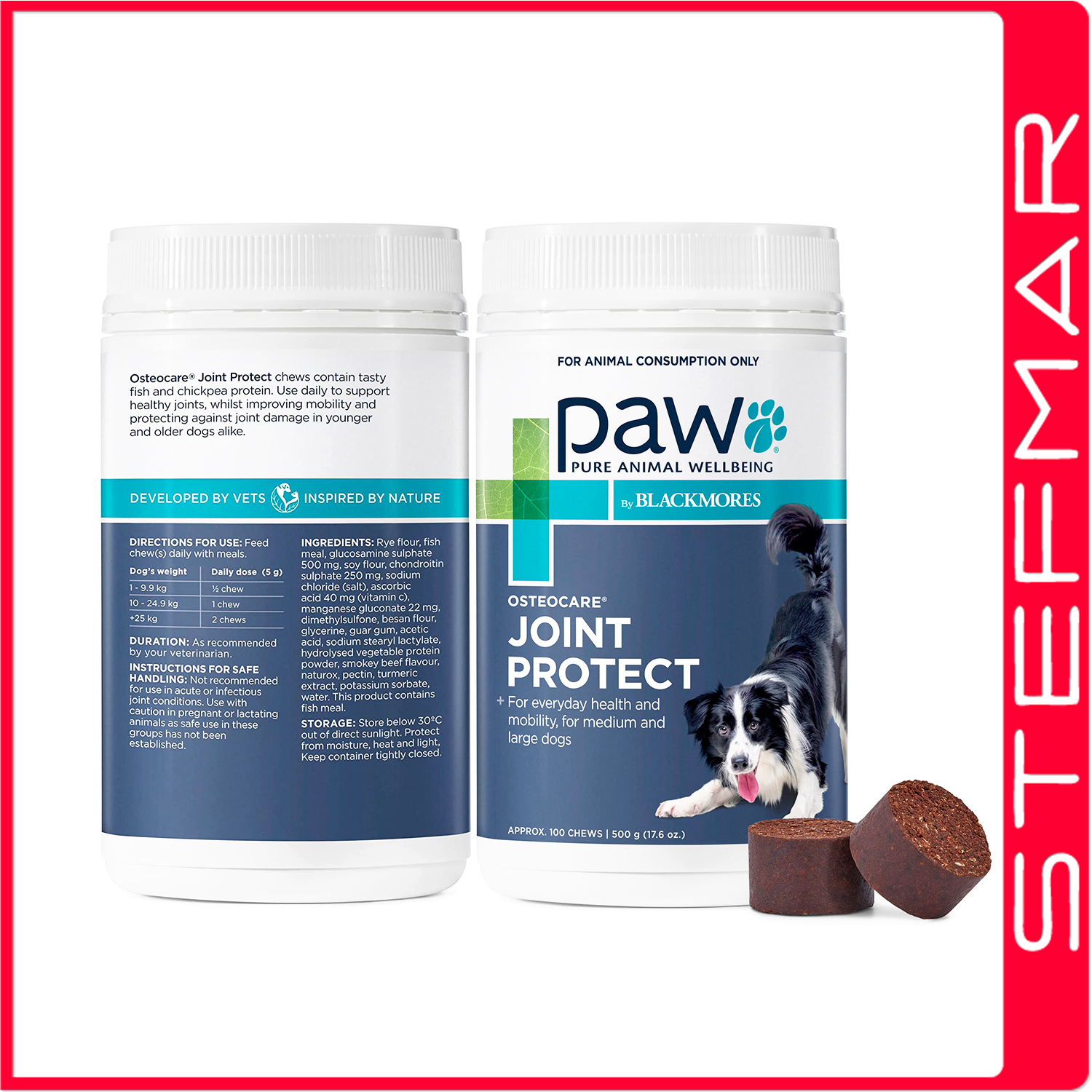 PAW by Blackmores Osteo Care Dog Pet 100 Chews 500g - Improve Joint ...